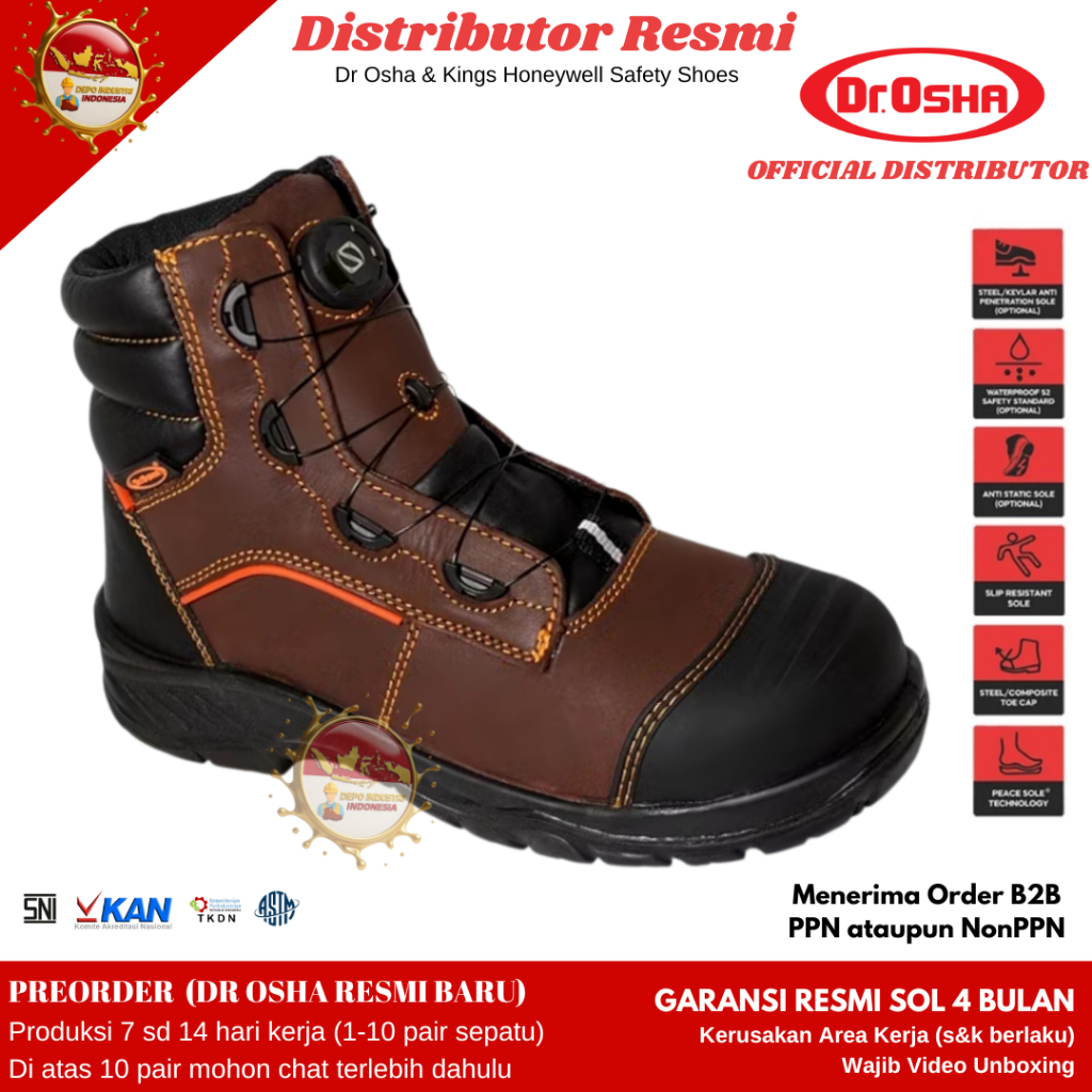 Jual Sepatu Safety / Dr Osha Safety Shoes Cobra Ankle Boot S1 9269 ...