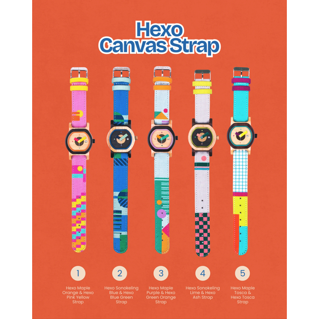 Jual Woodka Hexo Collection & Hexo Canvas Strap | Jam tangan kayu unik ...