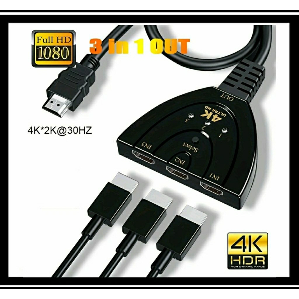 Jual HDMI SWITCH 3PORT ( 3 INPUT 1 OUTPUT ) | Shopee Indonesia