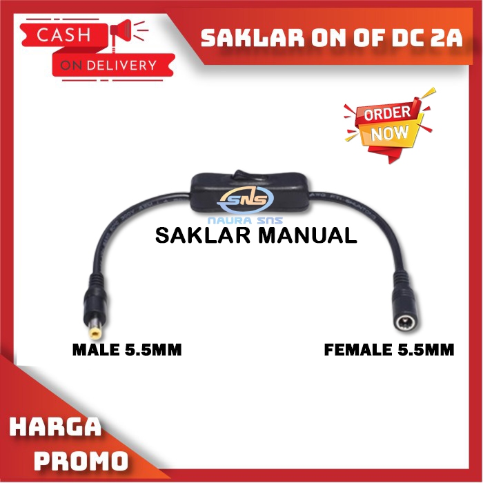 Jual SAKLAR ON OFF DC 2A / KABEL DC MALE DAN FEMALE | Shopee Indonesia