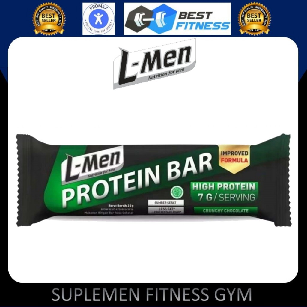 Jual L-Men Protein Bar Crunchy Chocolate 1 sachet Camilan Rendah Lemak ...