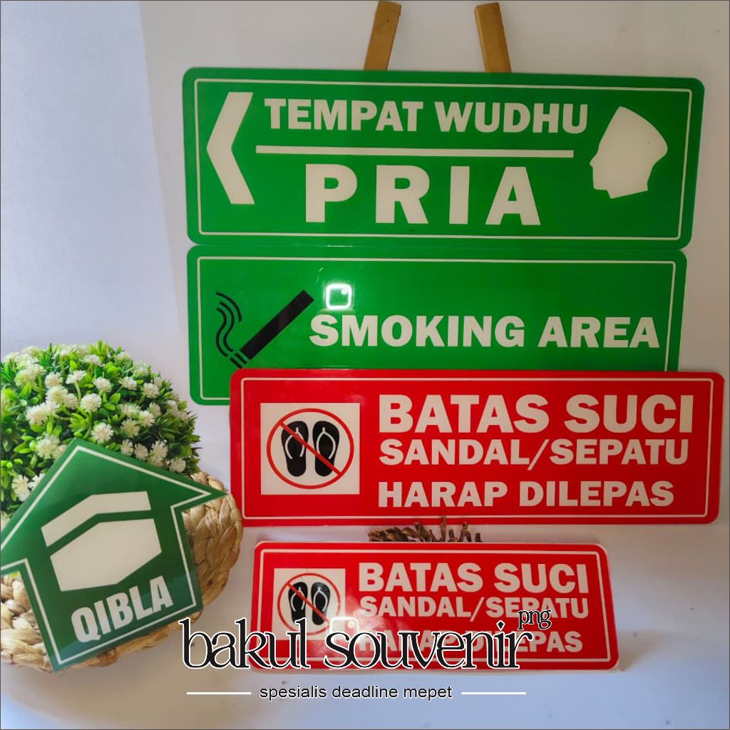 Jual Papan Informasi Akrilik Area Masjid 30 x 7,8 cm (Custom Tulisan ...