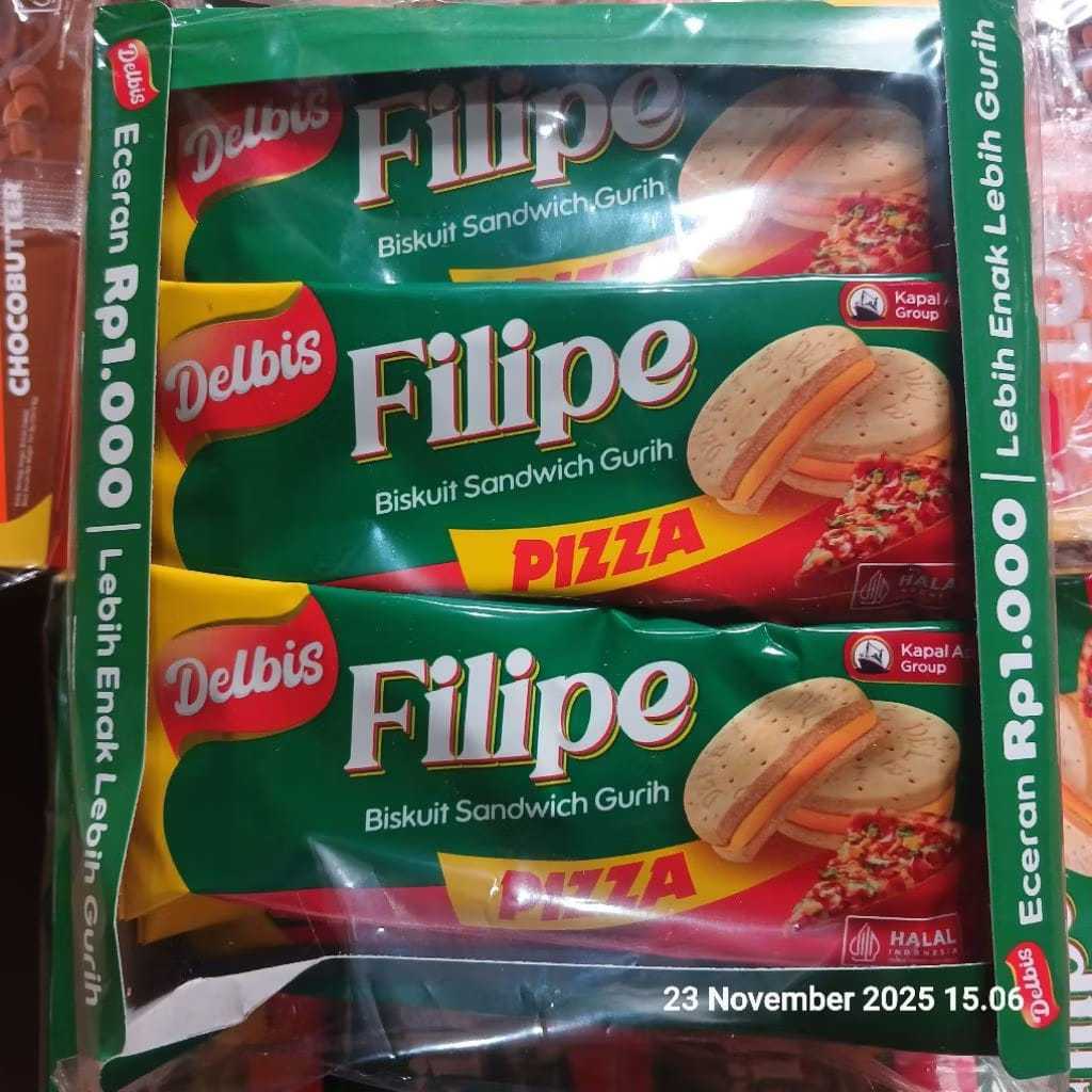Jual DELBIS FILIPE BISKUIT SANDWICH PIZZA BOX | Shopee Indonesia