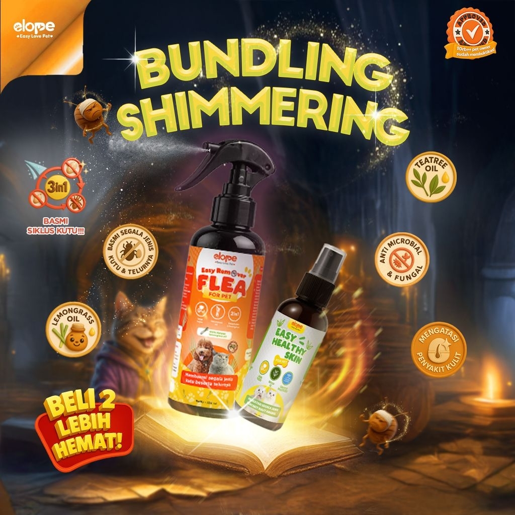 Jual ELOPE Paket Bundling Shimmering Obat Spray Kutu Jamur Kucing ...