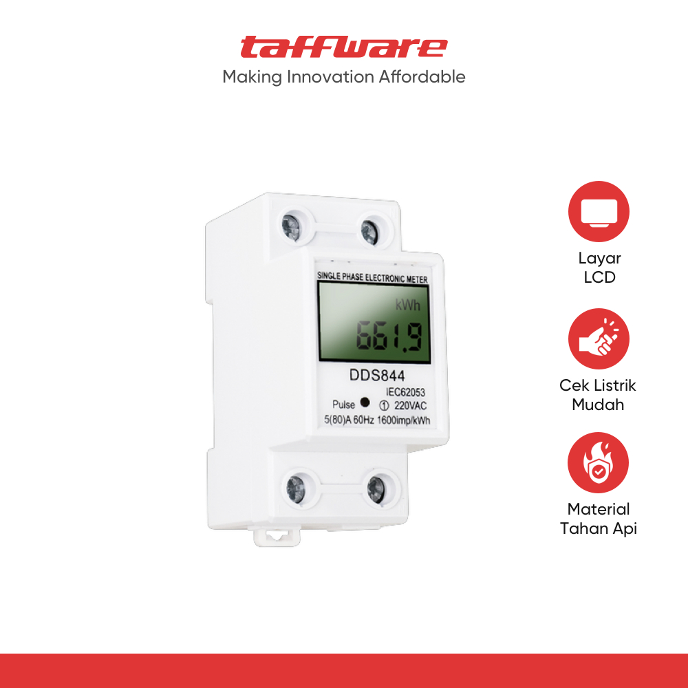 Jual Taffware Meteran Listrik Digital Din Rail kWh Meter Single-Phase ...