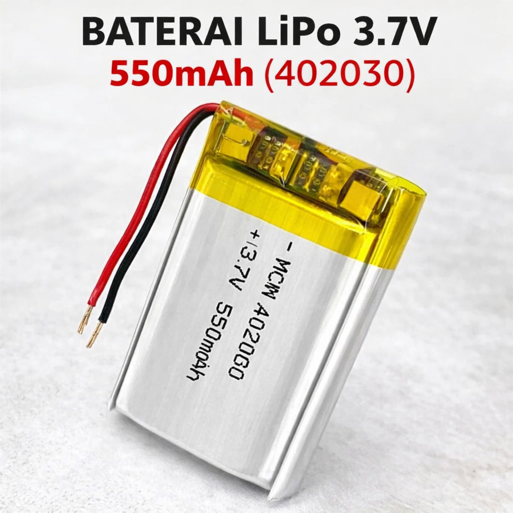 Jual Baterai Battery Batre LiPo 3.7V 550mAh 402030 Lithium Polymer 3.7V ...