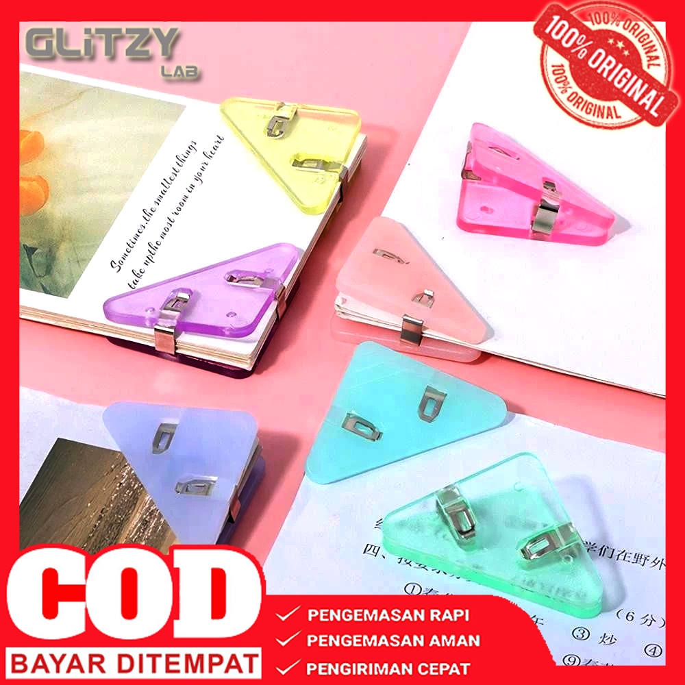 Jual ECERAN Paper Clip Binder Klip Kertas Segitiga Penjepit Sudut ...