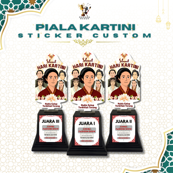 Jual Piala Akrilik Hari Kartini Sticker Custom Plus Tatakan Souvenir ...