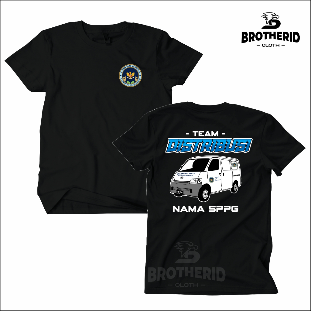 Jual Kaos Team Distribusi MBG Baju Driver Bisa Custom Nama SPPG Combed ...
