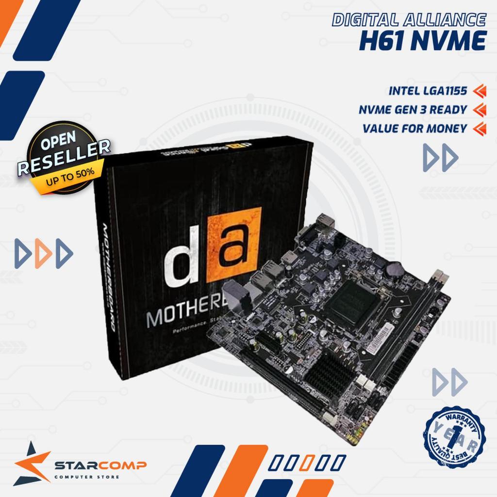Jual Digital Alliance Motherboard H61 NVMe DDR3 - LGA1155 | Shopee ...