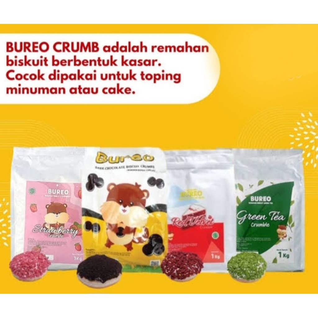 Jual CRUMBLE BUREO DARK,RED VELVET,MATCHA, STRAWBERRY 1 KG | Shopee ...