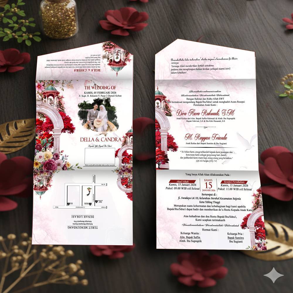 Jual Undangan Pernikahan Semi Amplop Elegan - Brief Card 150 GSM ...