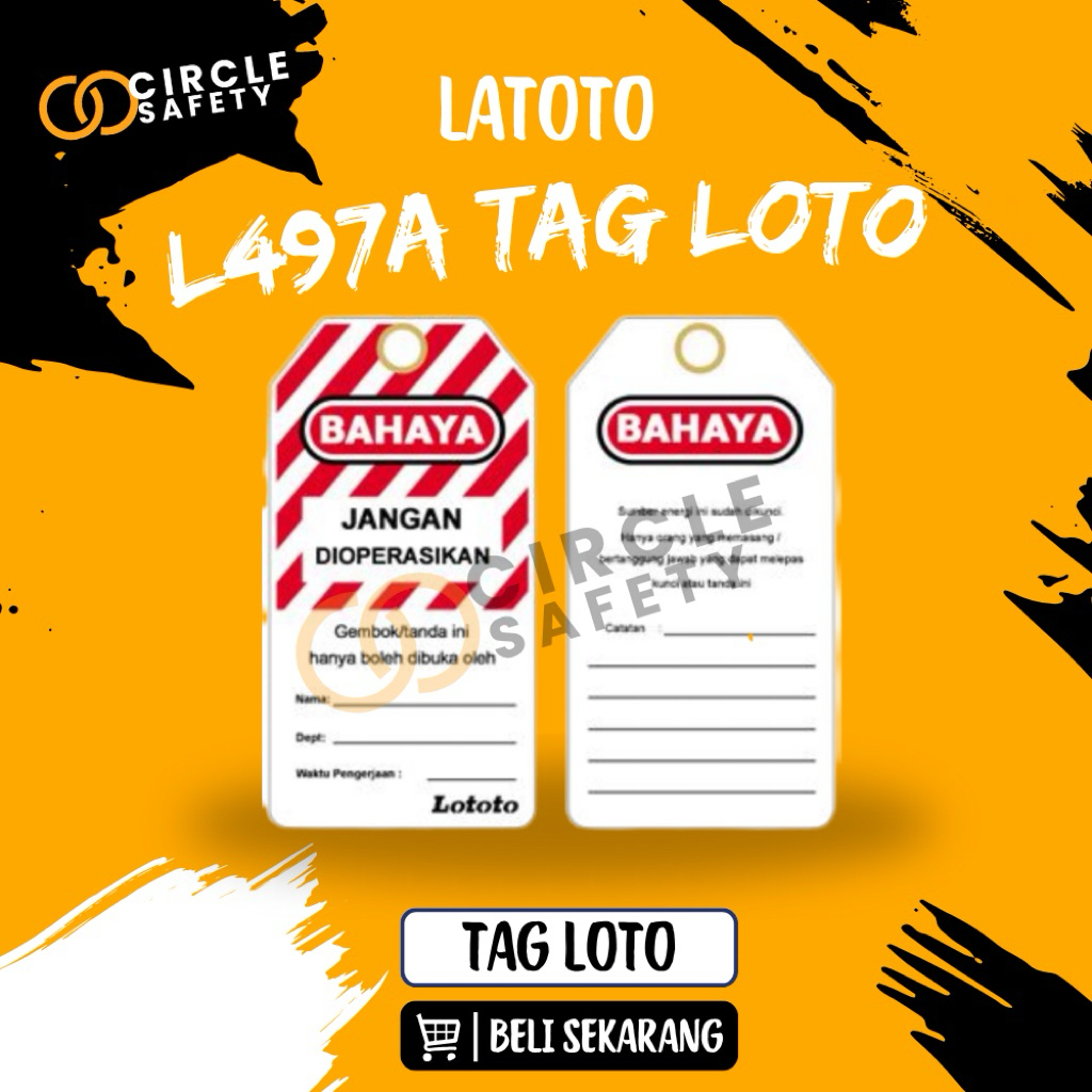 Jual LOTO L497A Safety Lock Out Tag Out Equipment pekerjaan tanda ...