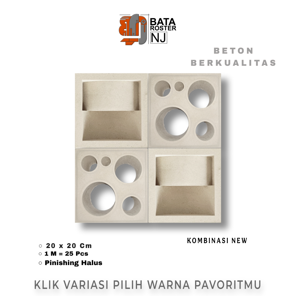 Jual BATA ROSTER NJ - Roster Beton Minimalis - Model Kombinasi - 20 x ...