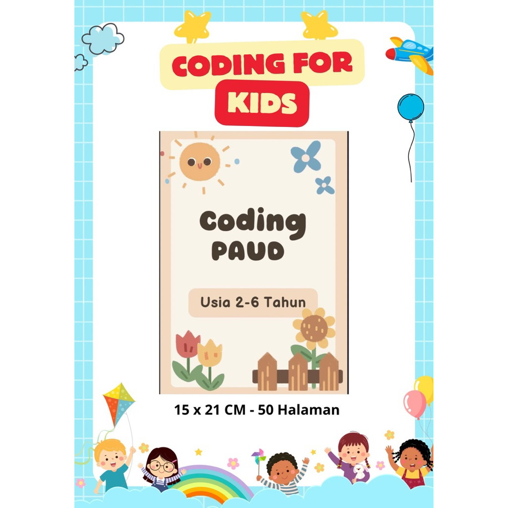 Jual TERMURAH Coding For Kids - 50 Lembar Kertas Aktivitas Anak SD 5 ...