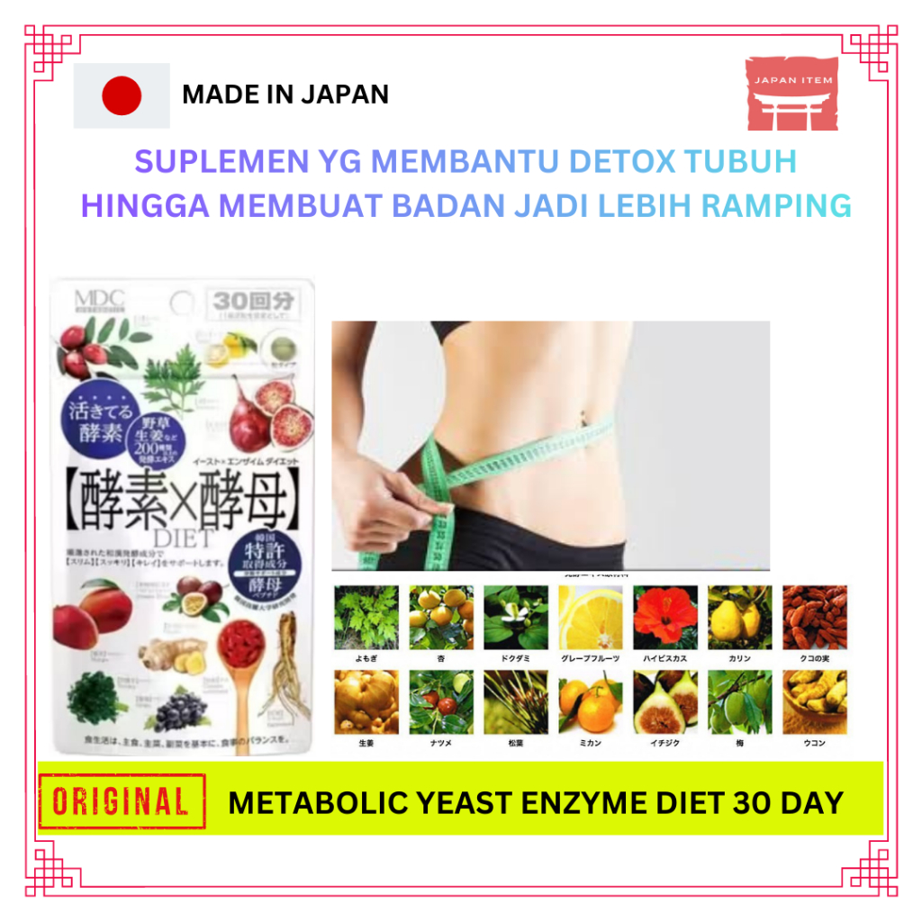 Jual Metabolic DETOX YEAST ENZYME Diet 30 Days original Japan | Shopee ...