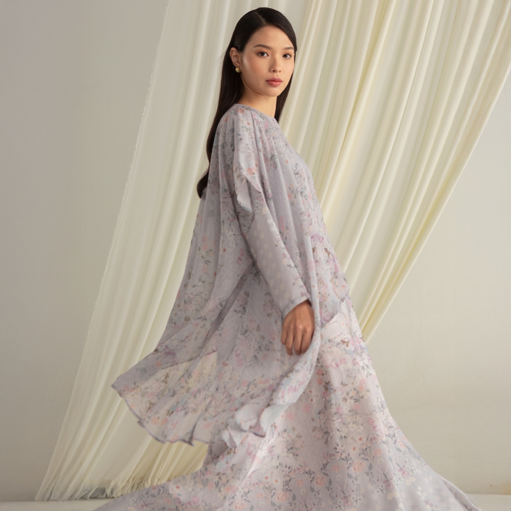 Jual HijabChic Eysie Misty Lilac Dress - Gaun Lebaran Elegan Anggun ...
