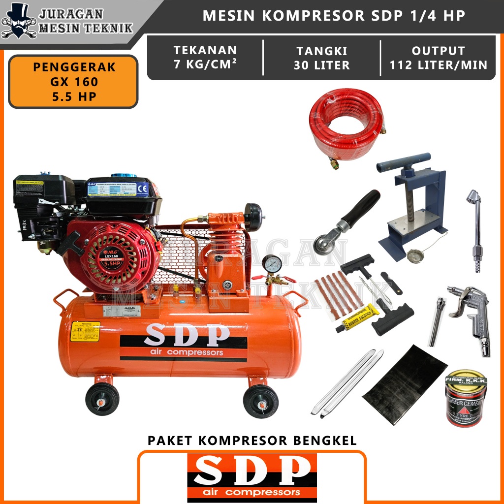 Jual Mesin Kompresor SDP 1/4 HP Paket Bengkel Tambal Ban | Shopee Indonesia