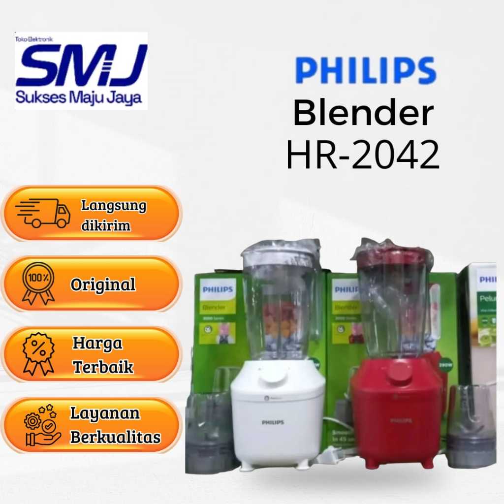 Jual Philips Blender 3000 Series HR2042/41 - 290W Plastic - Merah ...