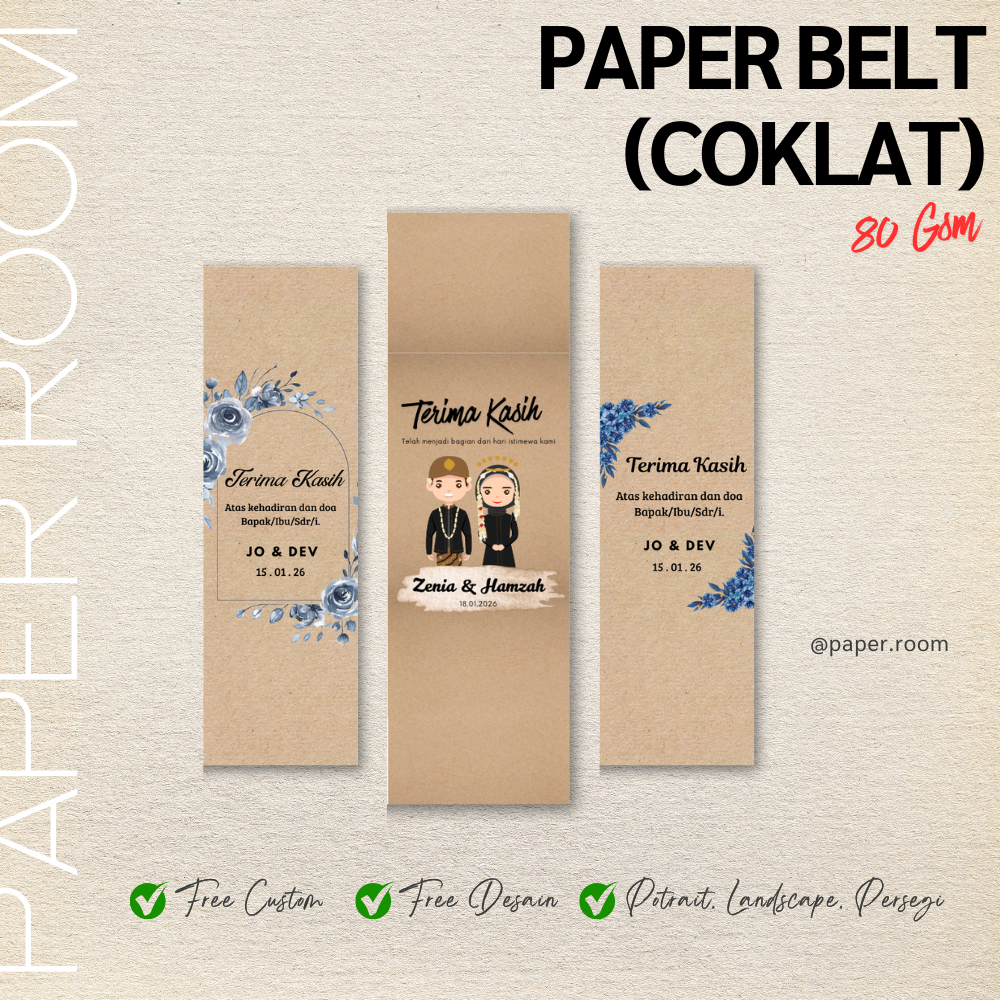 Jual Cetak Paper Belt | Paper Belt Kertas Coklat | Paper Belt Wedding ...