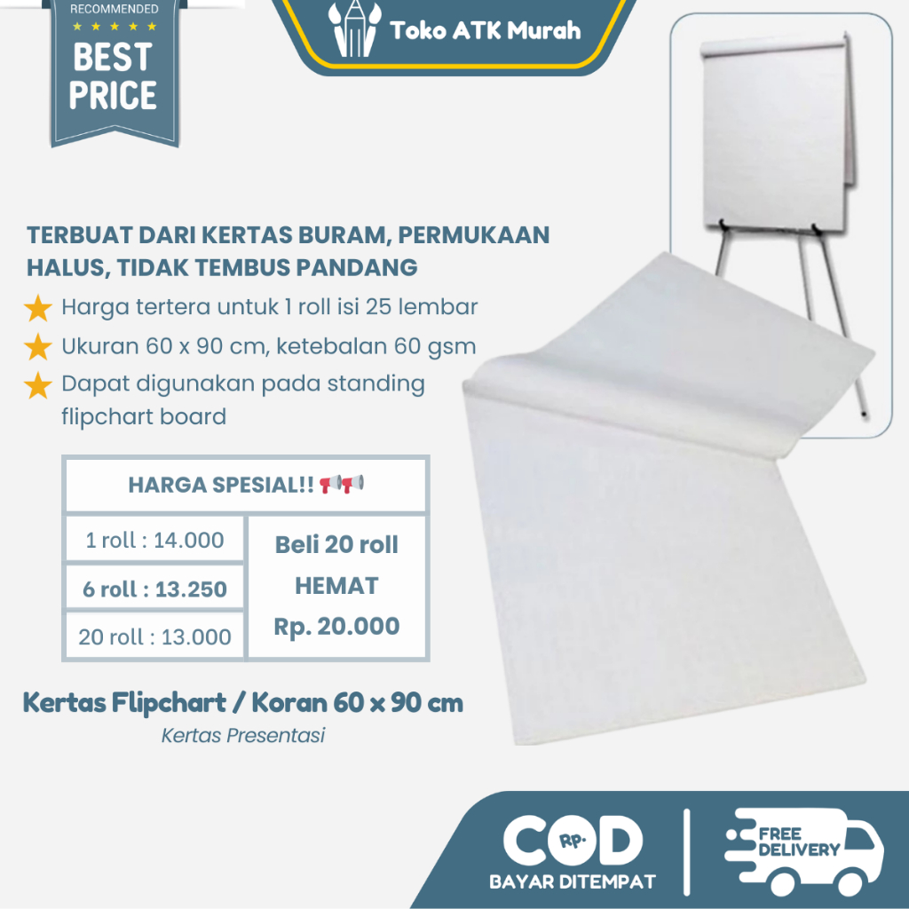 Jual Kertas Flipchart / Kertas Koran / Kertas Stensil / Kertas ...