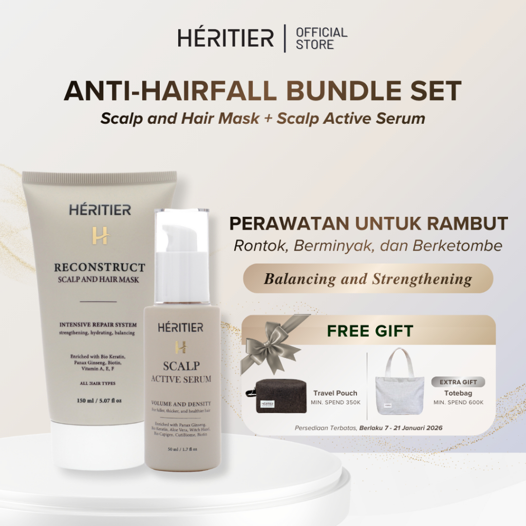 Jual [BUNDLE 2 IN 1] Heritier Reconstruct Scalp and Hair Mask 150ml ...