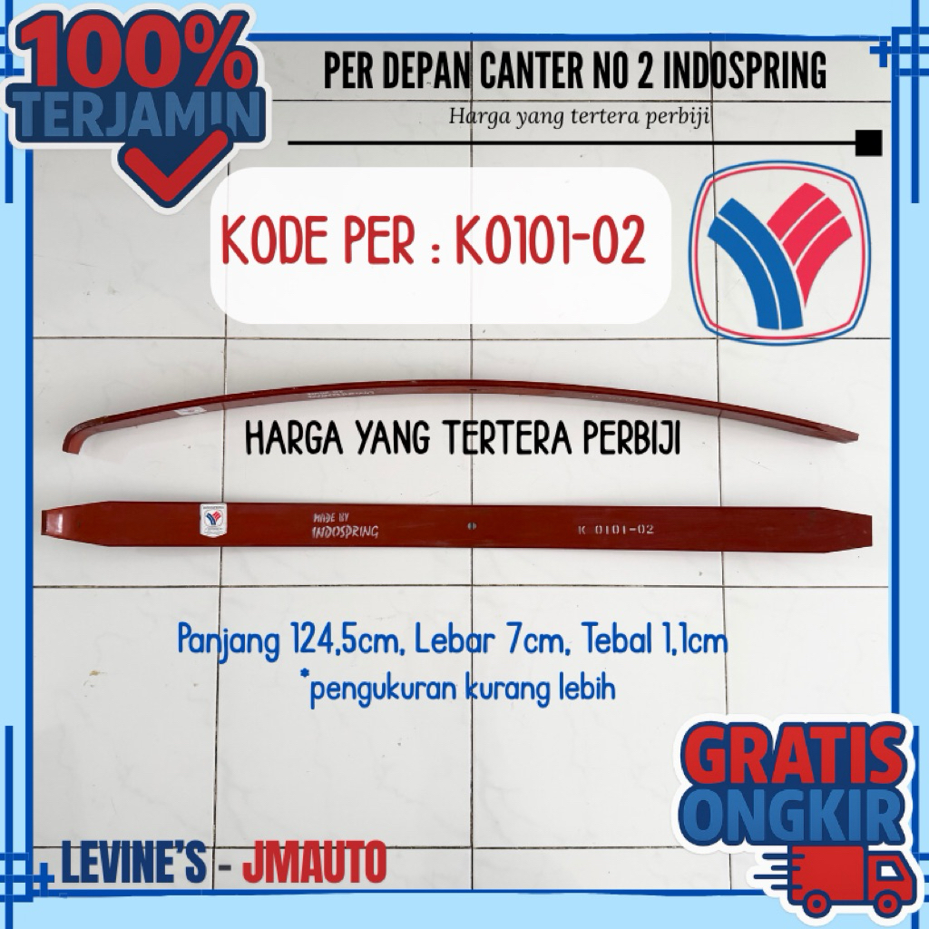 Jual per depan canter nomor 2 K0101 no 2 Indospring leaf spring ps125 ...