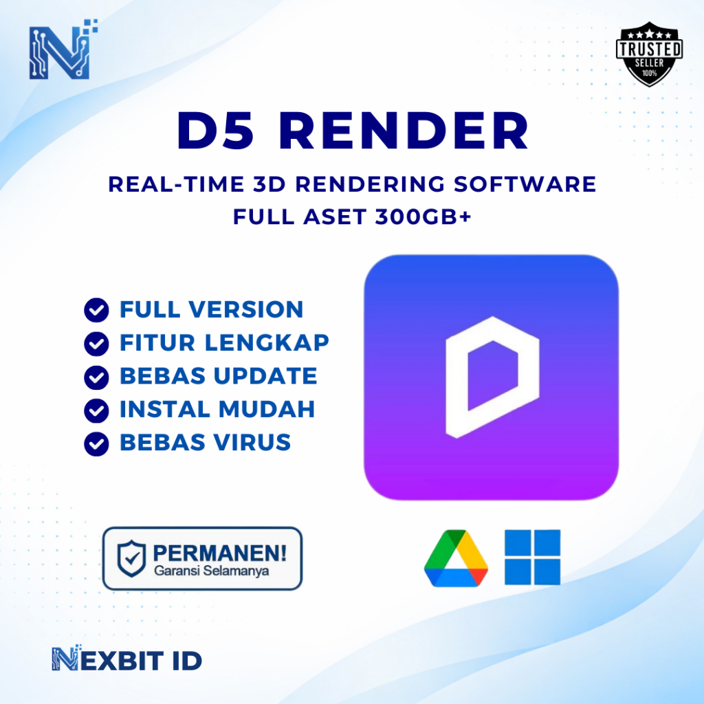 Jual D5 Render 2026 Real-Time 3D Rendering Software + Aset Library ...