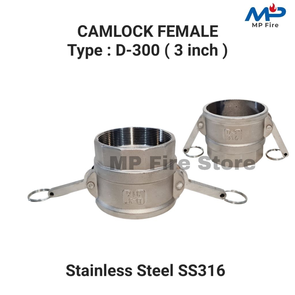 Jual COUPLING FEMALE CAMLOCK STAINLESS STEEL SS316 TYPE D300 3 inch D ...