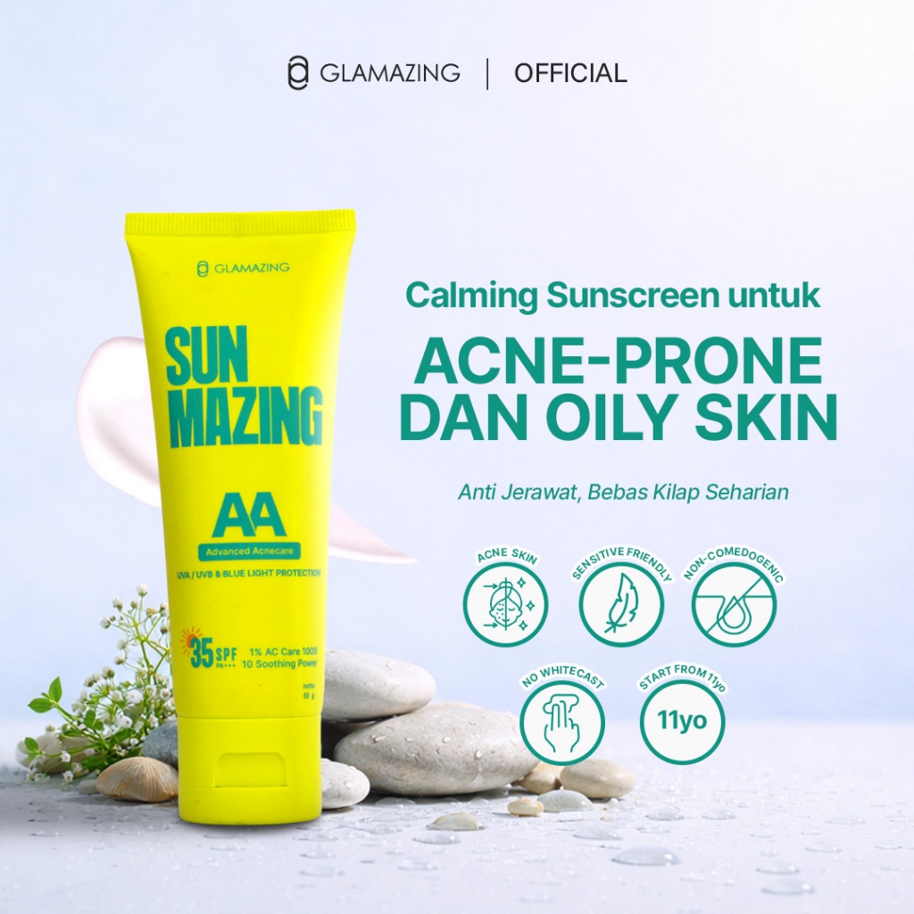 Jual GLAMAZING Sunmazing Advance Acnecare 50 ml – Sunscreen Anti ...