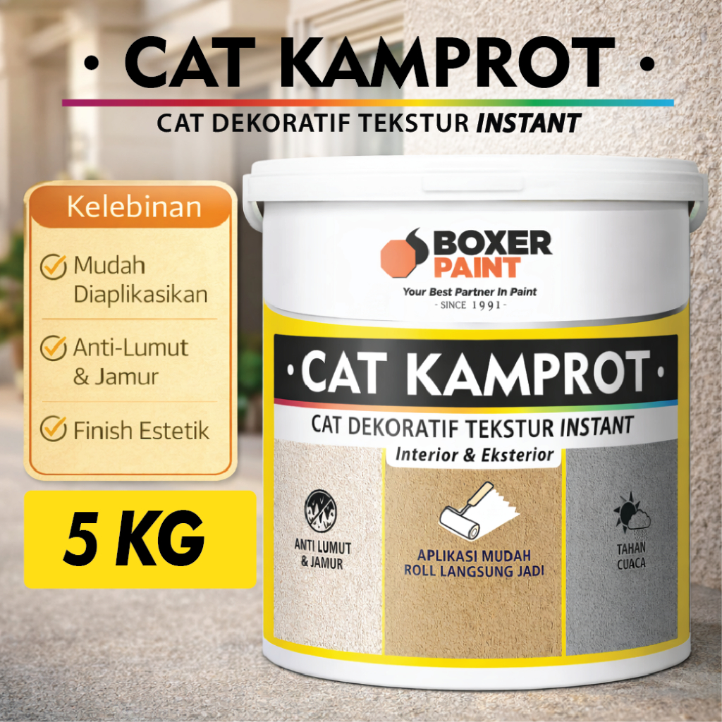 Jual (5 KG) Cat Tekstur Kamprot BOXER Cat Kamprot Instant WB | Shopee ...