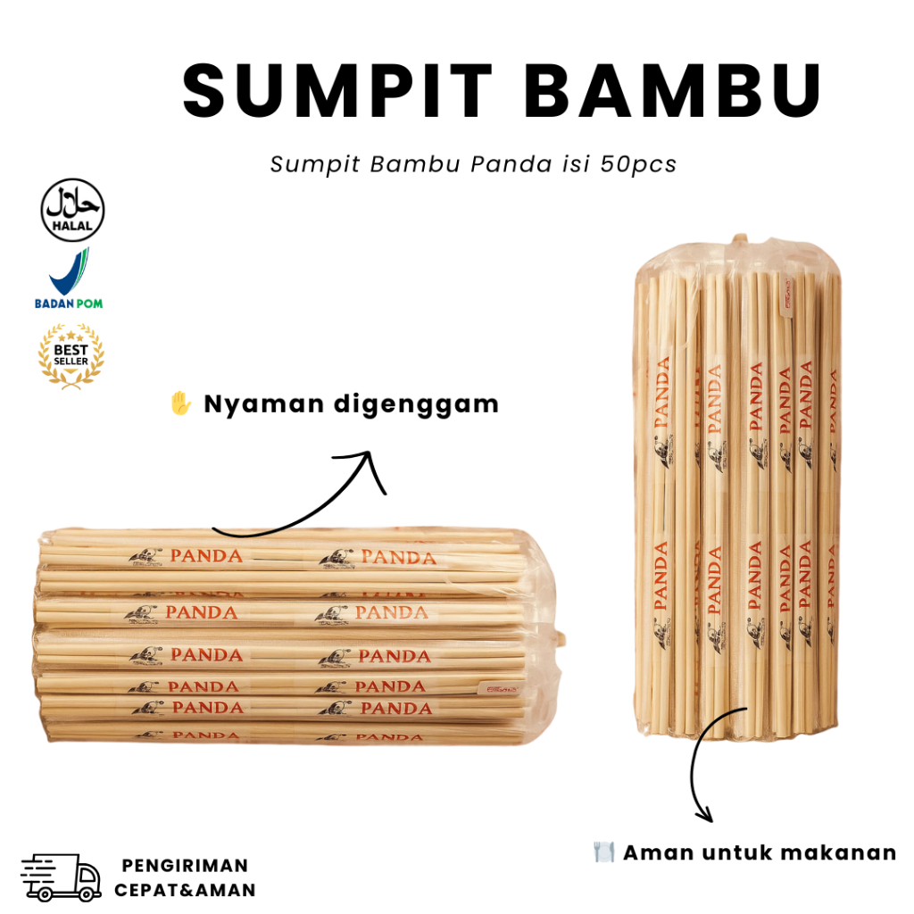 Jual SUMPIT Bambu Steril Plus Tusuk Gigi PANDA 50pcs / 50 pasang ...