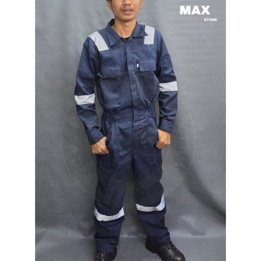 Jual IMJ Wearpack Safety Coverall Navy Blue Biru Dongker | Shopee Indonesia