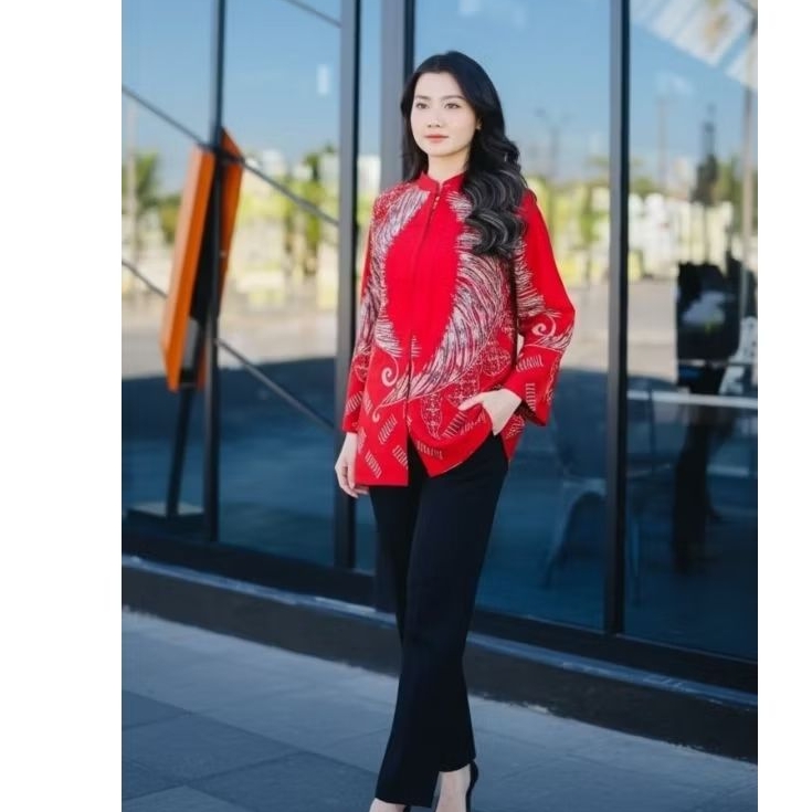 Jual Batik Solo Trendy - BLOUSE NAGARI MERAH/ BLOUSE BATIK BUSUI BISA ...