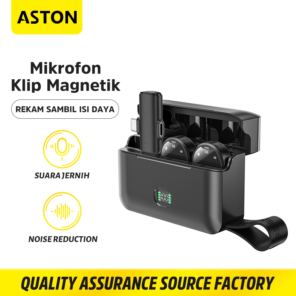 Jual ASTON Mic Wireless clip on Microphone Mini Dual Magnetic AT-UR40 ...