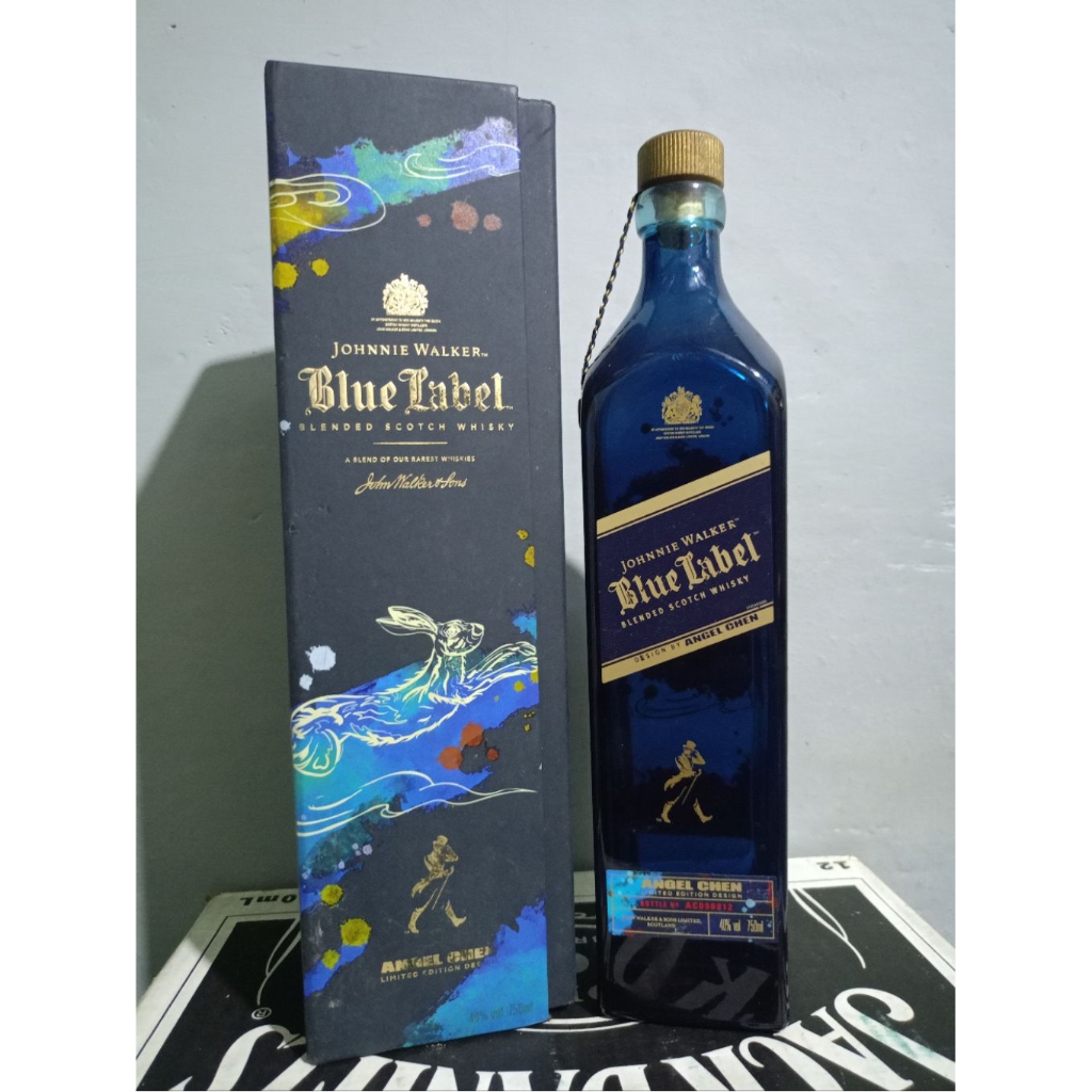 Jual botol bekas blue label angel chan 750ml | Shopee Indonesia