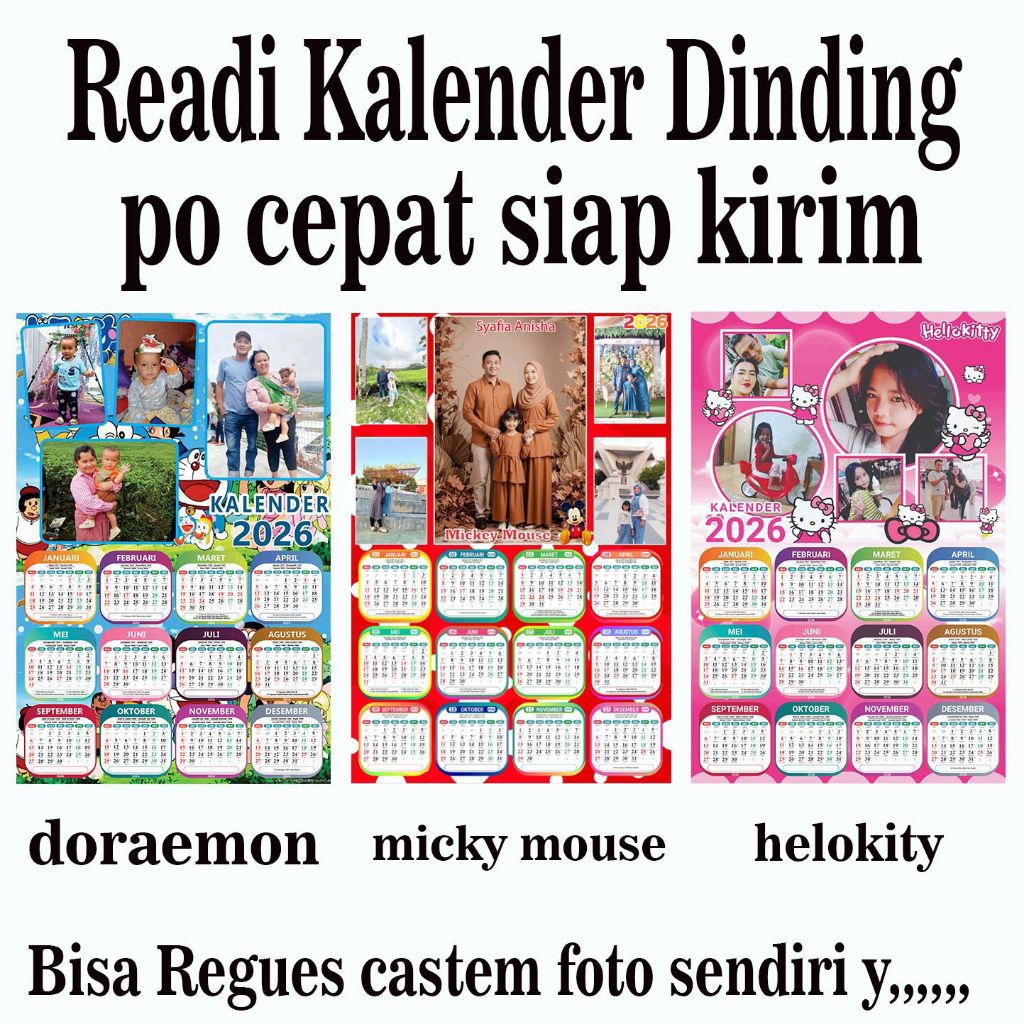 Jual CETAK FOTO KALENDER BULAT TH 2026 PO CEPAT | Shopee Indonesia