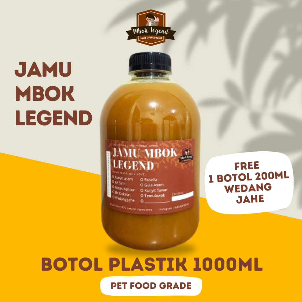 Jual Jamu Kunyit Asam / Beras Kencur / Wedang Jahe / Empon2 - Botol ...