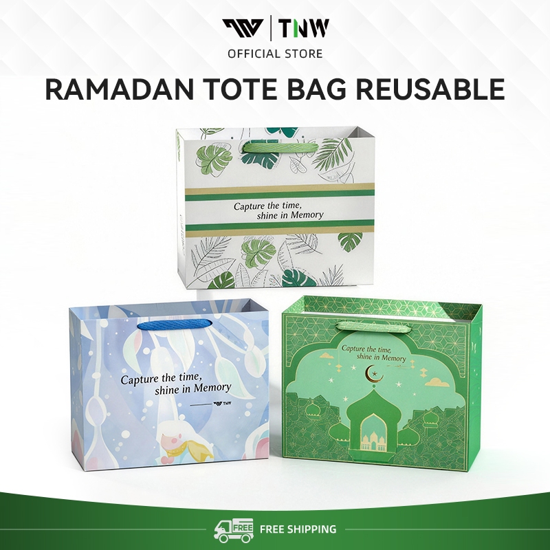 Jual TNW Ramadan Paper bag Printed Paper Bag Kado Reusable Kraft Paper ...