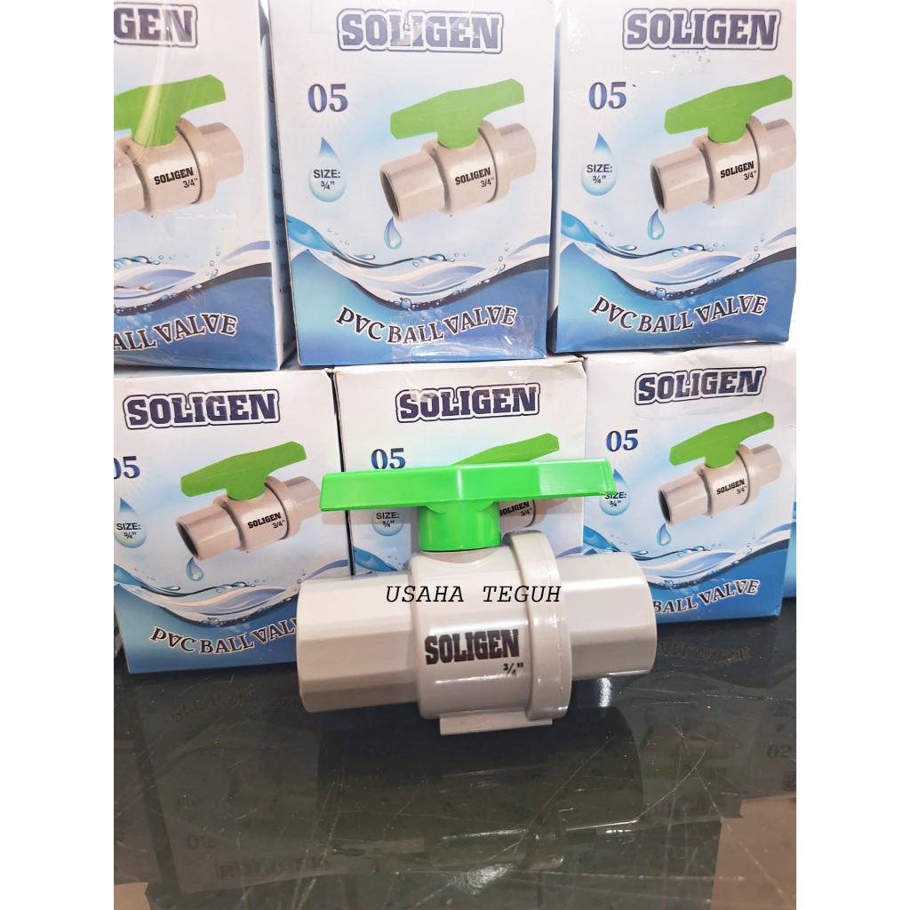 Jual Stop Kran / Ball Valve PVC 3/4" Soligen | Shopee Indonesia