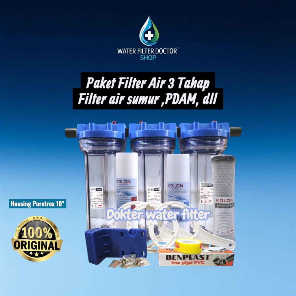 Jual PAKET FILTER AIR 3 TAHAP / FILTER AIR SUMUR ATAU PDAM 3 TAHAP ...