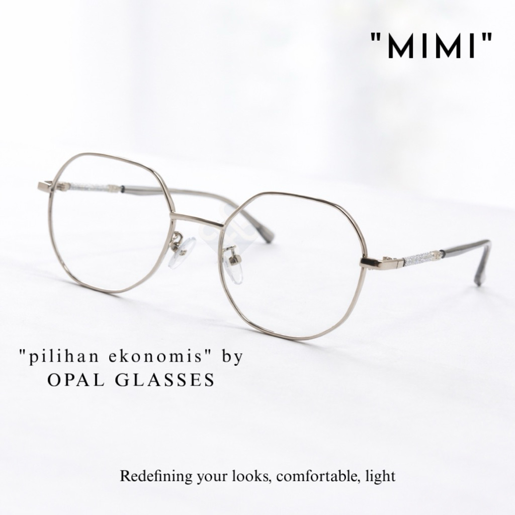 Jual OPAL - MIMI - Frame Kacamata Bulat Hexagonal Kotak Besi Pria Wania ...