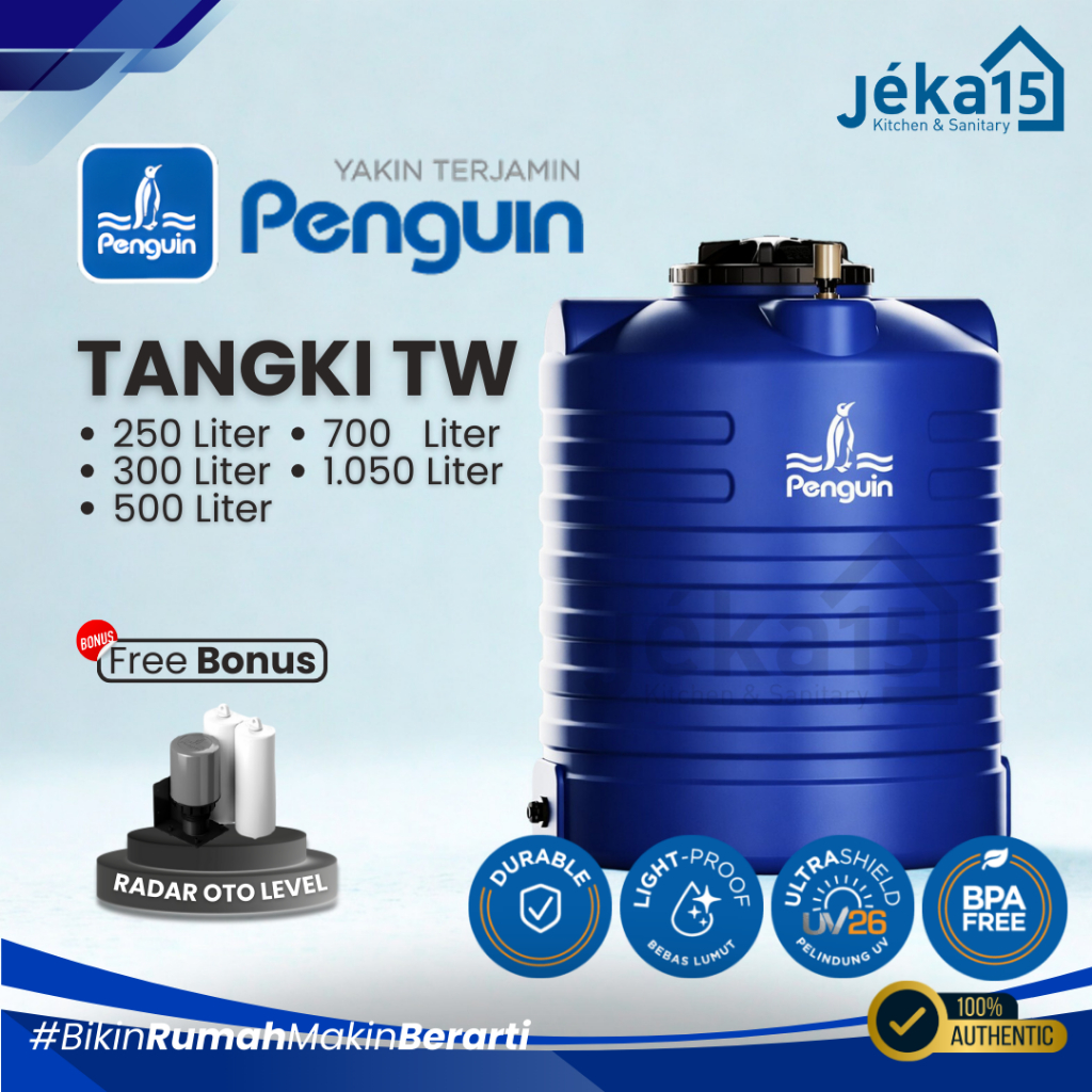 Jual JEKA15 - Tangki Air / Tandon / Toren PENGUIN TW 250 L - 1050 L ...