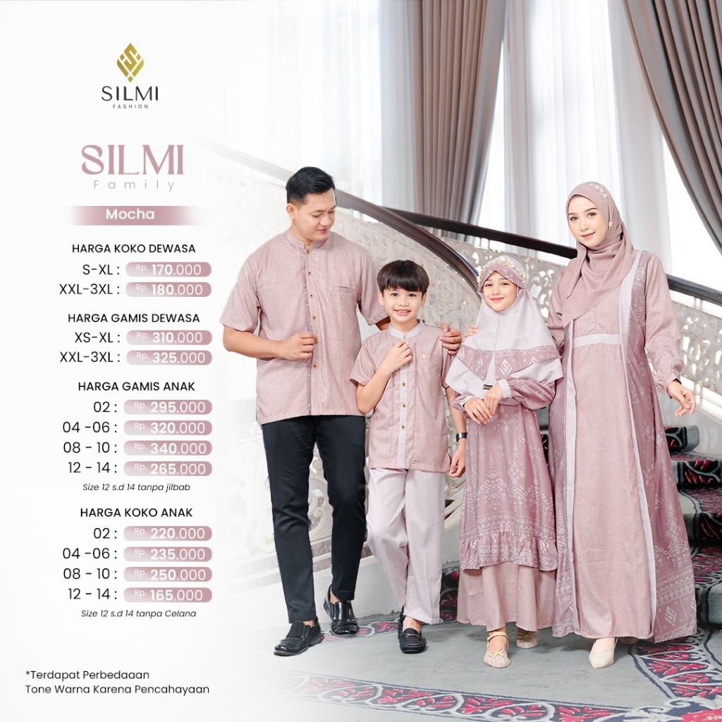 Jual SERAGAM SILMI MOCCA 2025 COUPLE FAMILY LEBARAN SILMI FAMILY MOCCA ...
