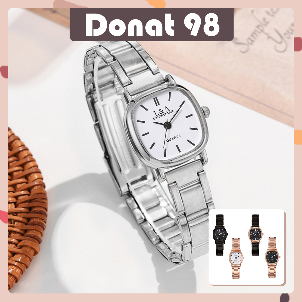 Jual Jam Tangan Wanita Rantai Stainless Elegan Analog Wrist Watch Dial ...