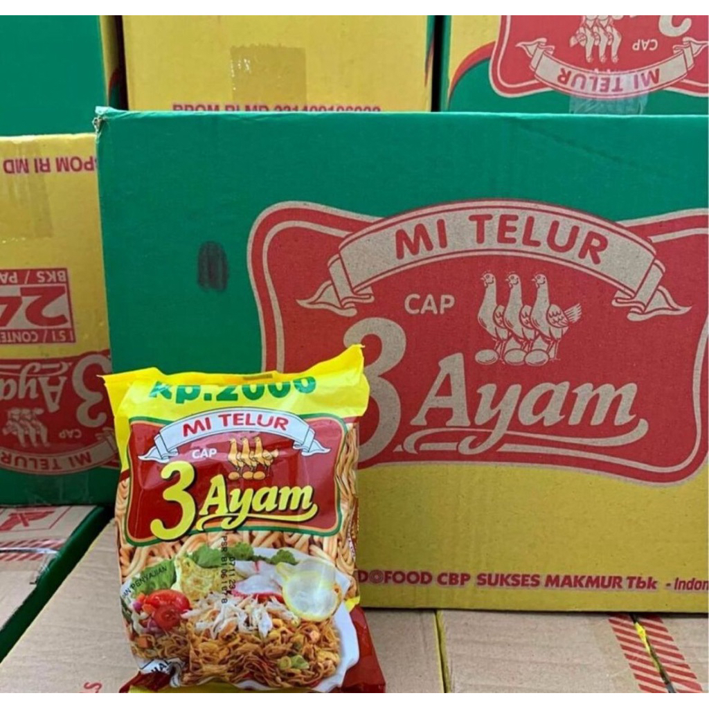 Jual (1 DUS ISI 24 PCS) MIE TELUR CAP 3 AYAM | Shopee Indonesia