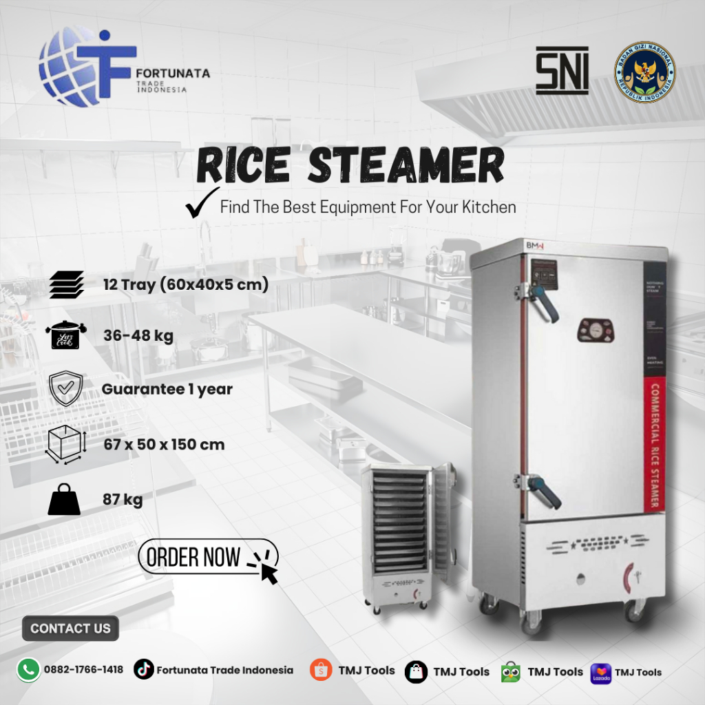 Jual BMW Rice Steamer 12 Tray Kapasitas 48 kg GARANSI 1 TAHUN Waktu ...