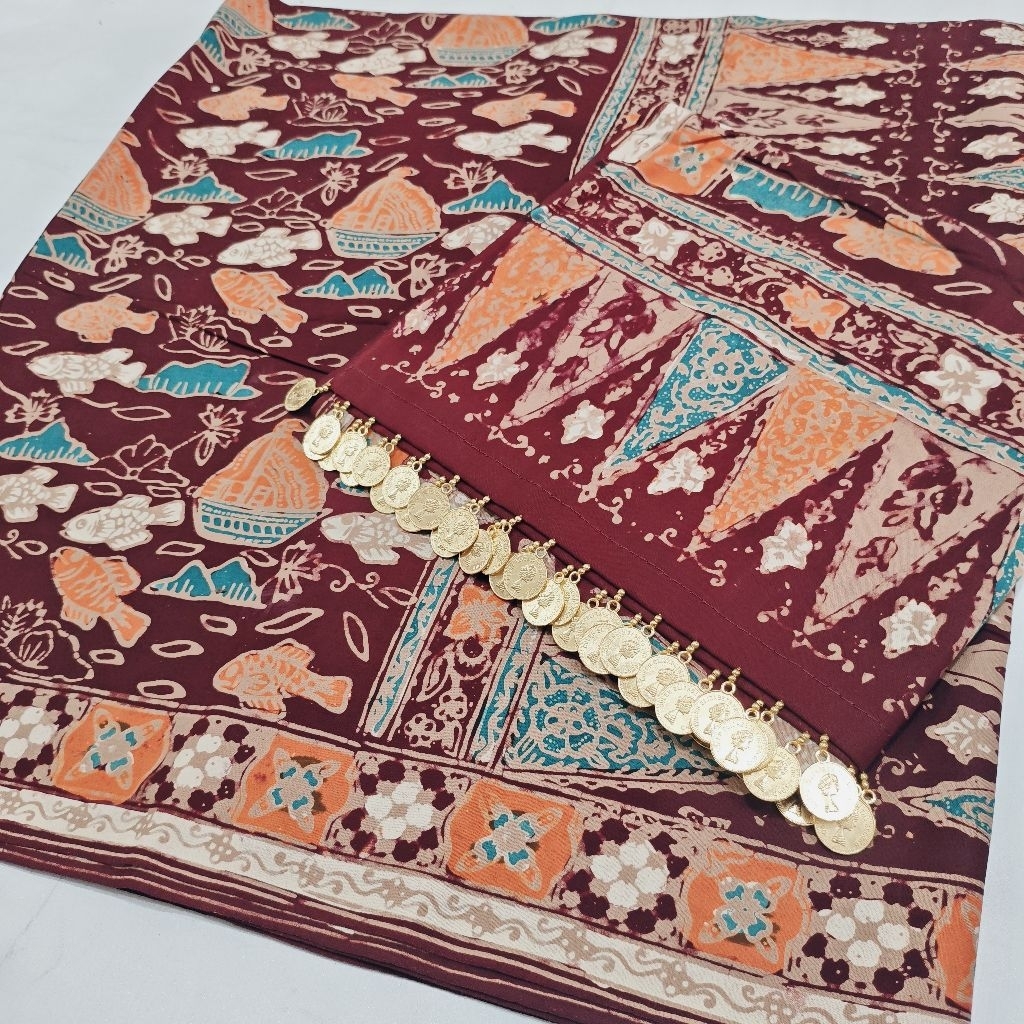 Jual [RIA LESTARI] Set Sarung Selendang Batik Jambi Motif Ikan Kapal ...