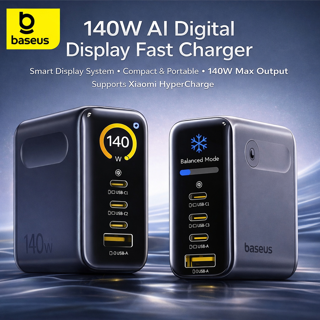 Jual Baseus 140W Digital Display Gallium Nitride Charger Multi-Port ...