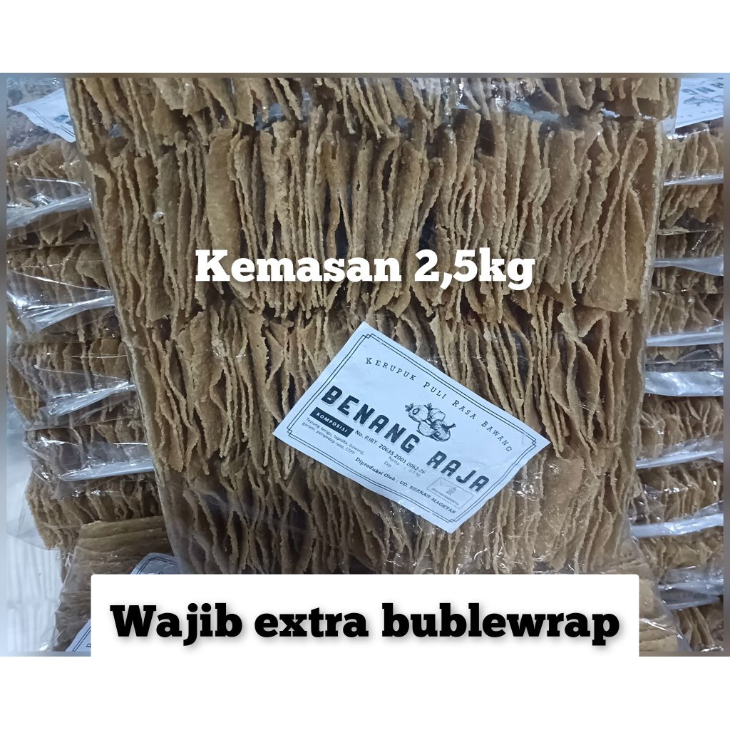 Jual Krupuk Puli Rasa Bawang / Krupuk Gendar Benang Raja kemasan 2,5kg ...